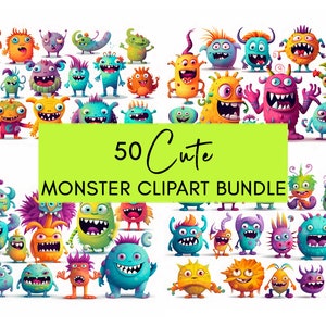 Cute Monster Clipart, Png, Baby Monster, Watercolor Cute Monster ...