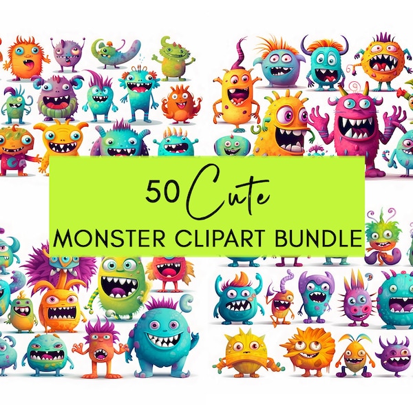 Monster Clipart - Etsy