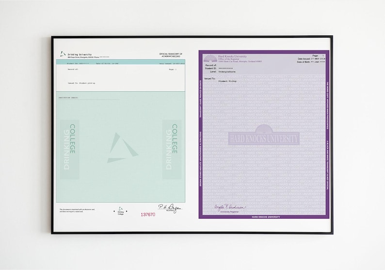 Custom Joke Diploma, Fake Diploma, Funny Certificate, Transcript ...
