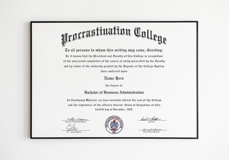 Custom Joke Diploma, Fake Diploma, Funny Certificate, Transcript ...