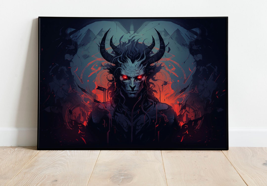 Demon Digital Art, Printable Wall Art, Downloadable Prints, Wall Art ...