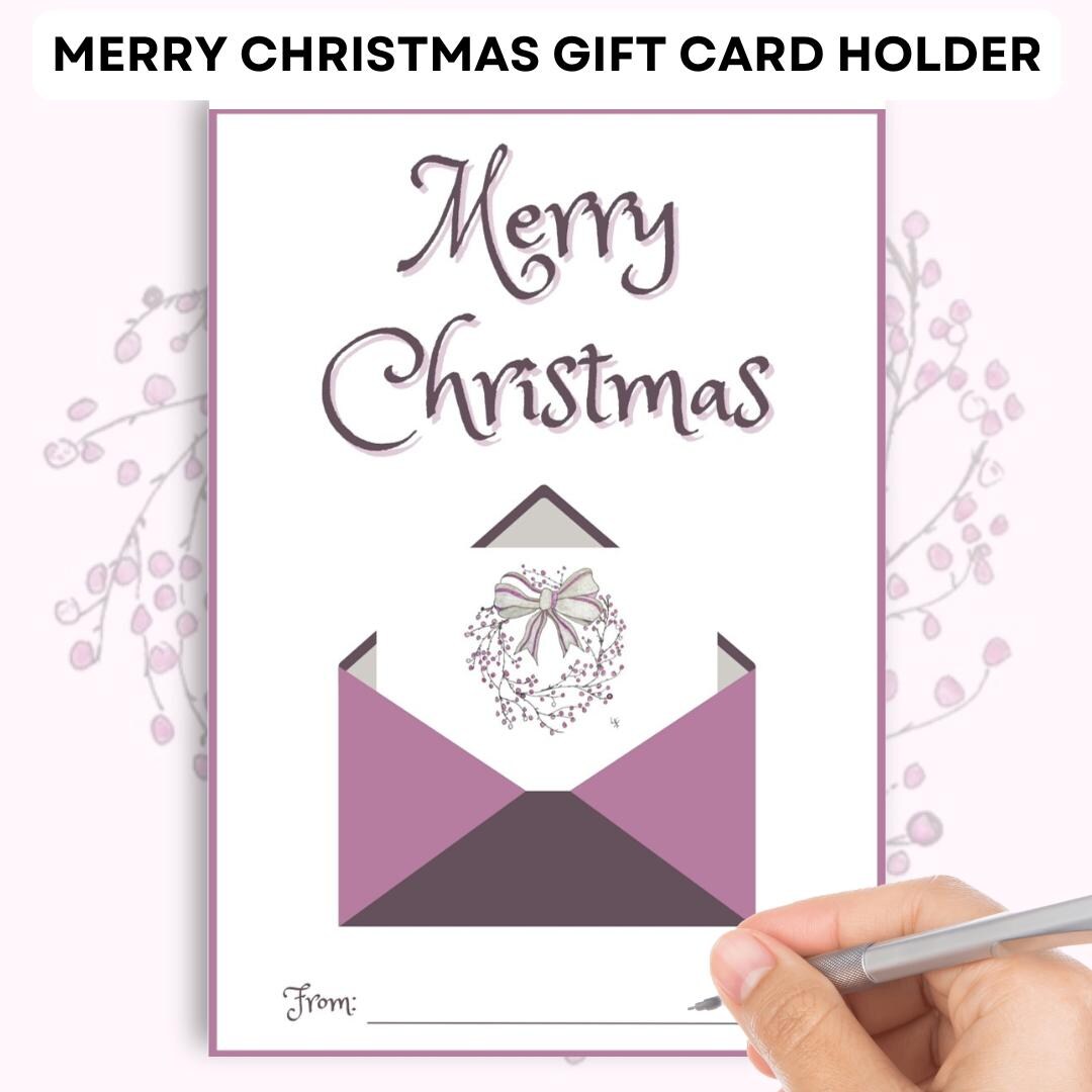 Printable Christmas Gift Card Holders Digital Download to Print at Home ...