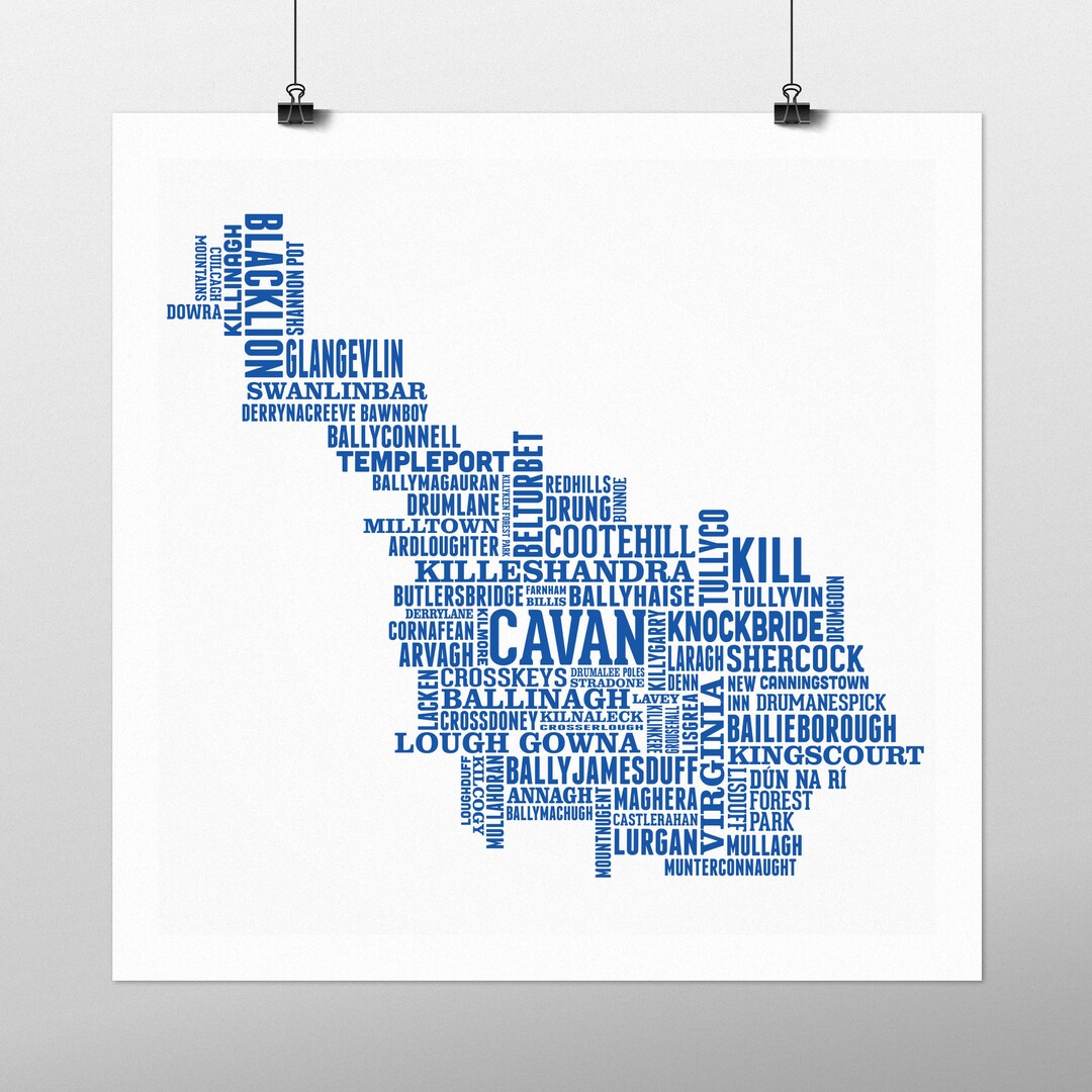 County Cavan Type Map - Etsy
