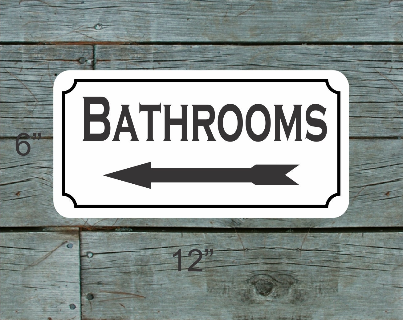 Bathrooms with Left Arrow Metal Sign Decor Bathroom Restroom | Etsy