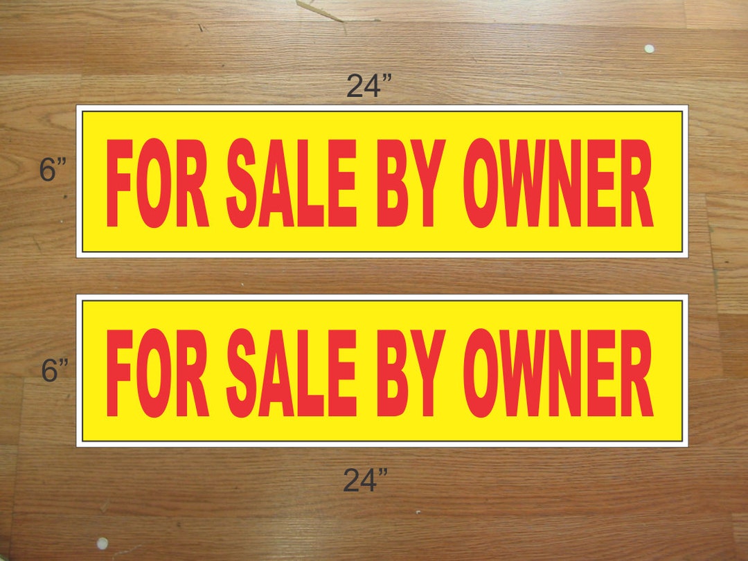 For Sale by Owner Sign, Red & Yellow Rider (6x24, Double Sided) - Etsy