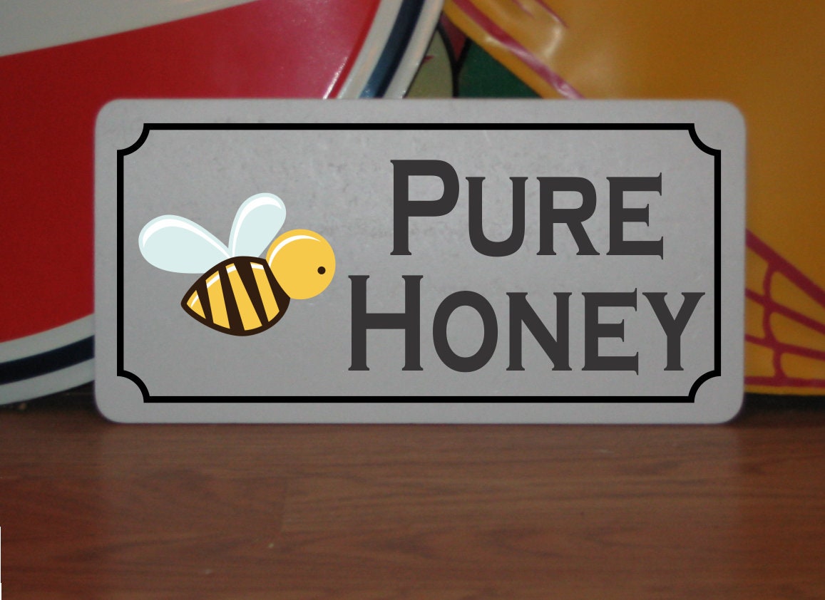 PURE HONEY Metal Sign for Local Kitchen Restaurant Decor Food | Etsy