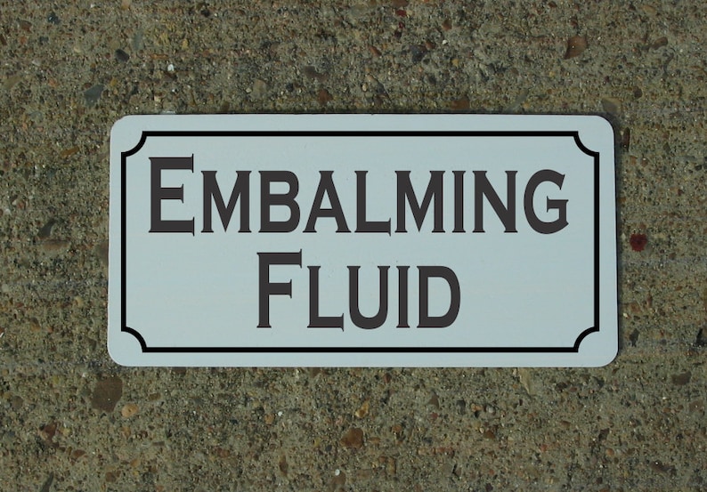 EMBALMING FLUID Metal Sign - Etsy