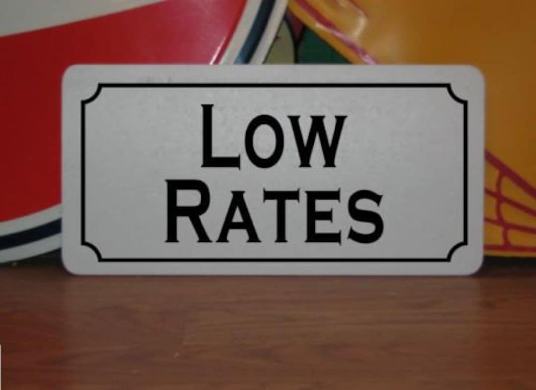 LOW RATES Hotel Motel Retro Art Deco .. Metal Sign for Farm Ranch or ...