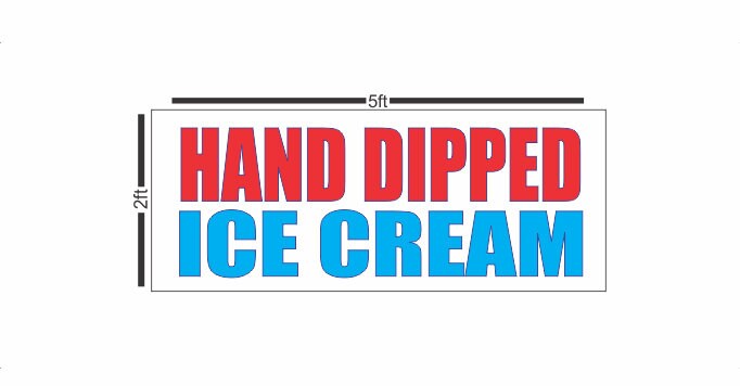 Hand Dipped ICE CREAM Banner Sign - Etsy