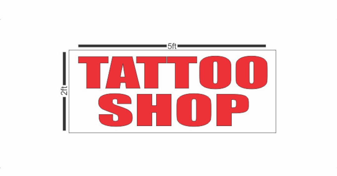 Tattoo Shop Banner Sign Red - Etsy