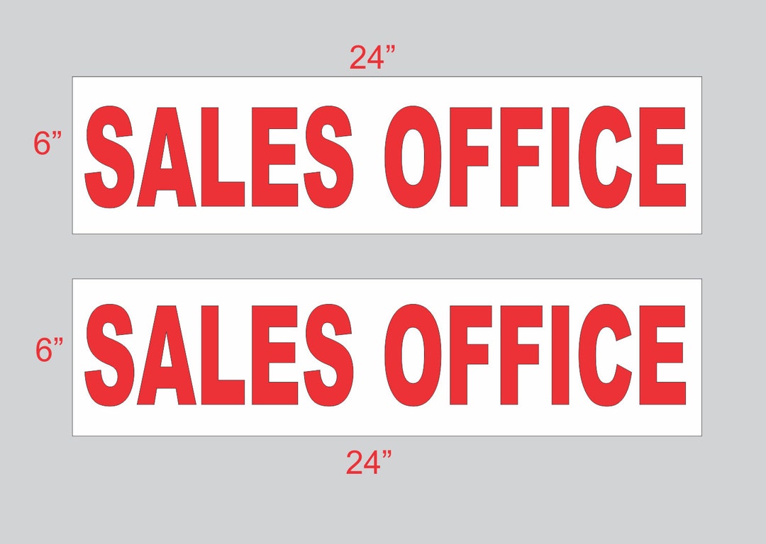 6x24 SALES OFFICE Red & White Real Estate Rider Sign Buy 1 Get 1 FREE ...