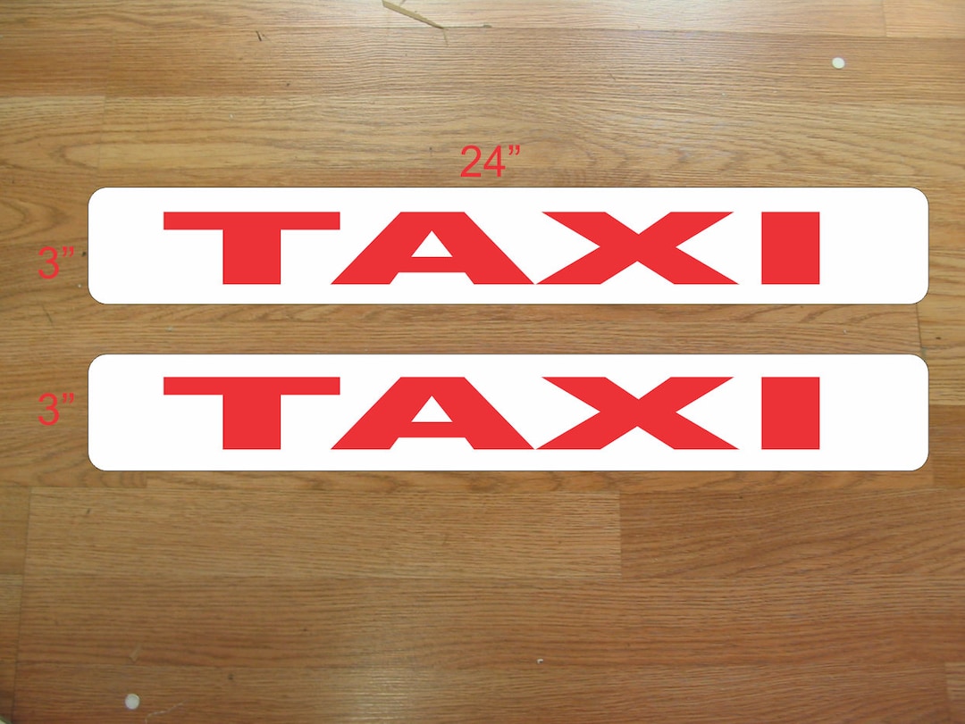 TAXI Magnetic Signs in RED to Fit Car, Tow Truck, Van Suv Us Dot ...