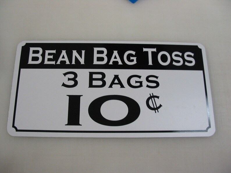 Bean Bag Toss 10 Cents Metal Sign Vintage Carnival Fair - Etsy