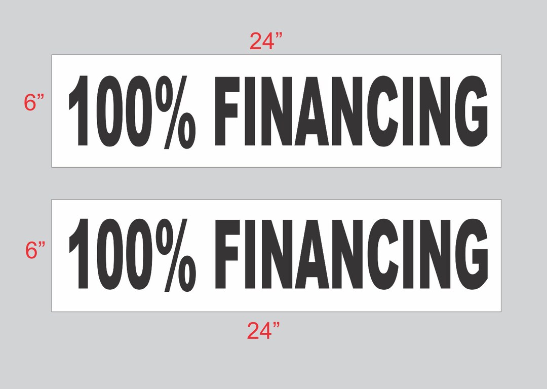6x24 100% Financing Black & White Real Estate Rider Sign Buy 1 Get 1 ...