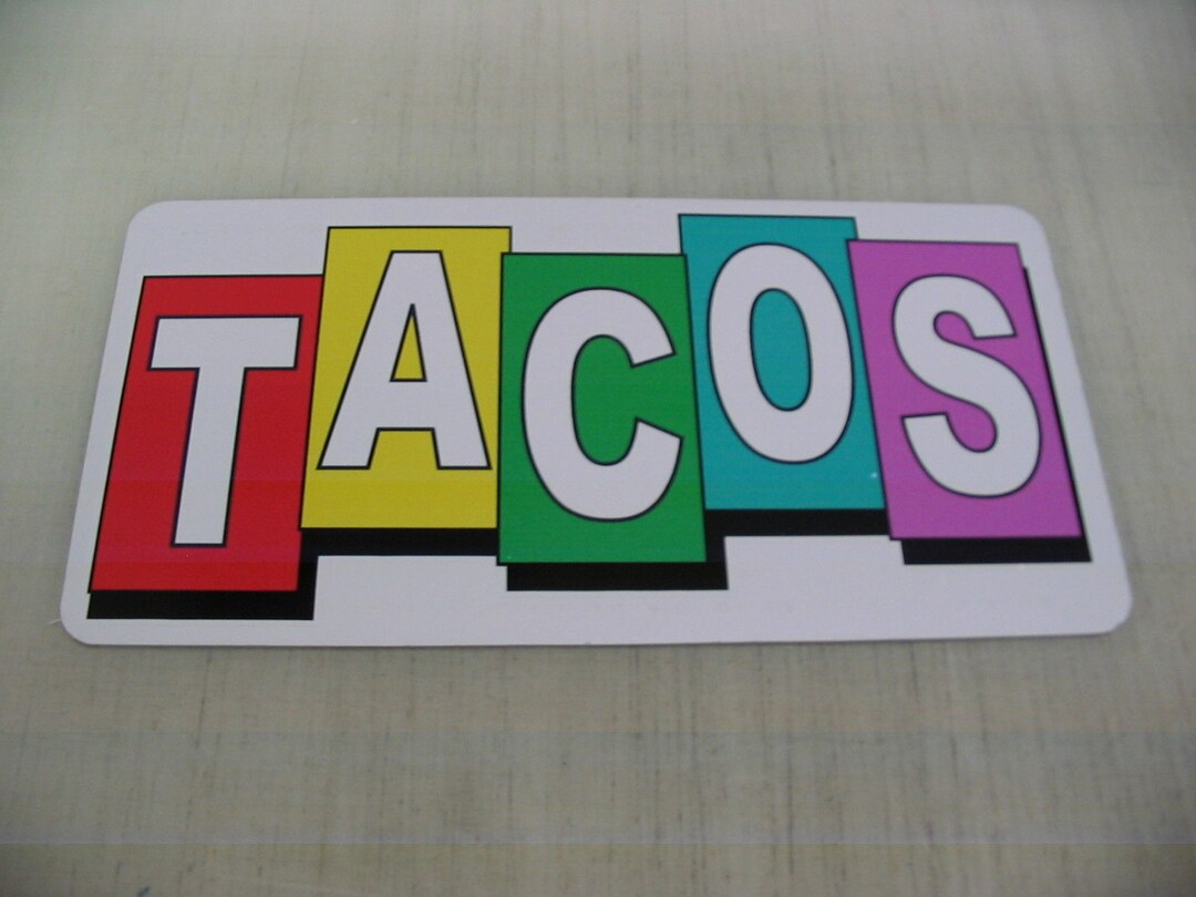 Retro Art Deco TACOS... Metal Sign for Farm Ranch or Kitchen Decor Golf ...