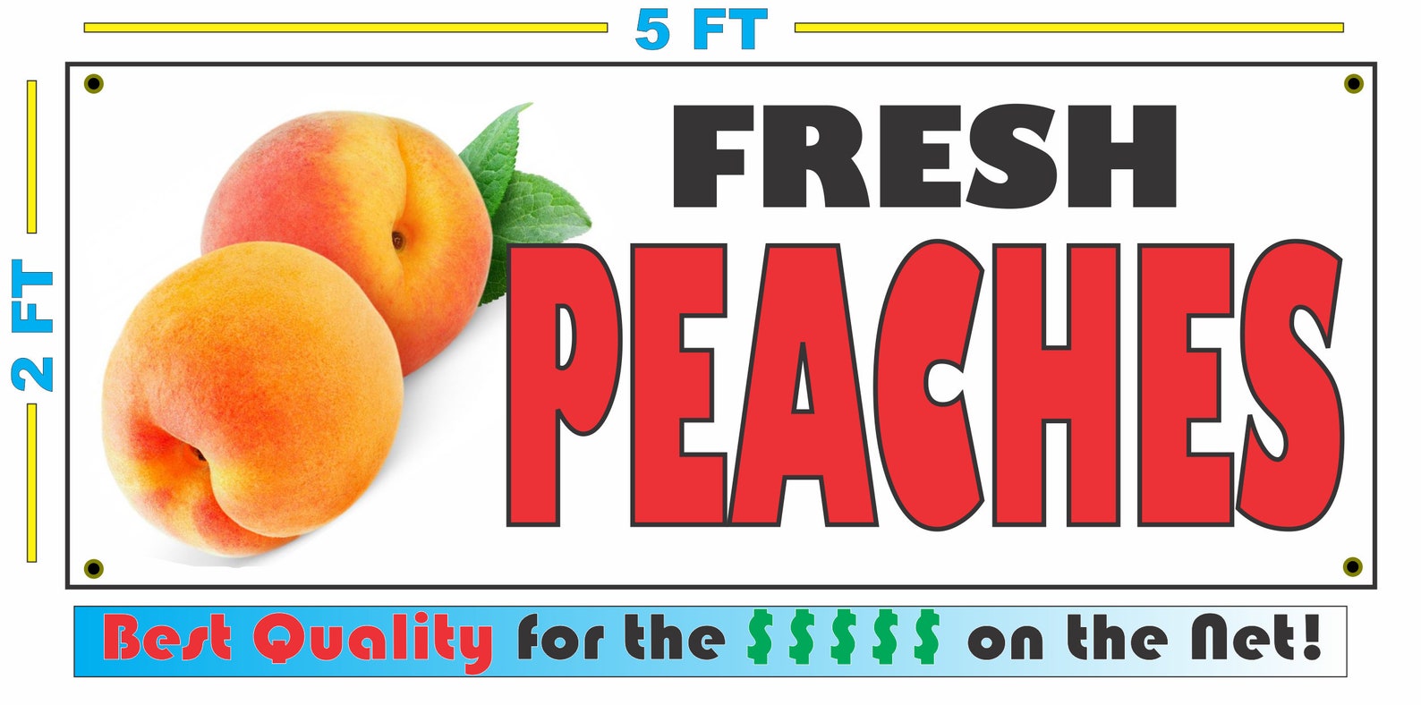 FRESH PEACHES Banner Sign - Etsy