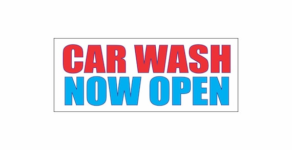 Car Wash Now Open Banner Sign | Etsy