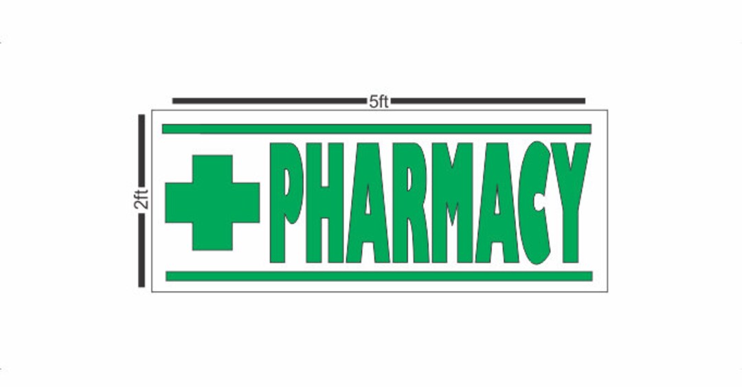 Pharmacy Green Cross Banner Sign - Etsy