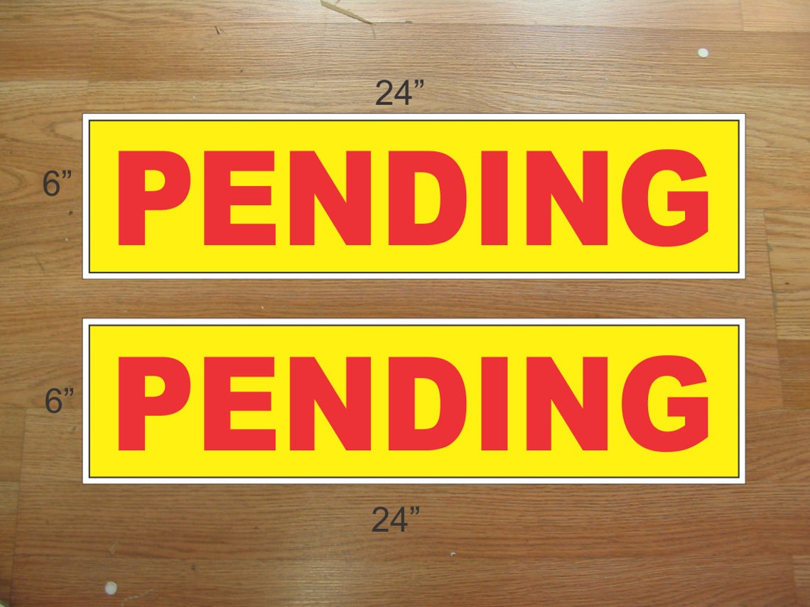 6x24 Pending Red & Yellow Real Estate Rider Sign Buy 1 Get 1 | Etsy