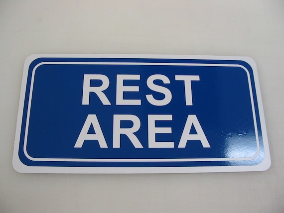 Blue Rest Area Sign