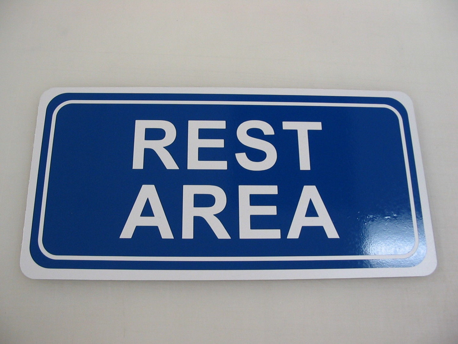 Blue Rest Area Sign
