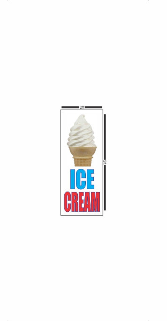 ICE CREAM Cone VERTICAL Banner Sign Vanilla | Etsy