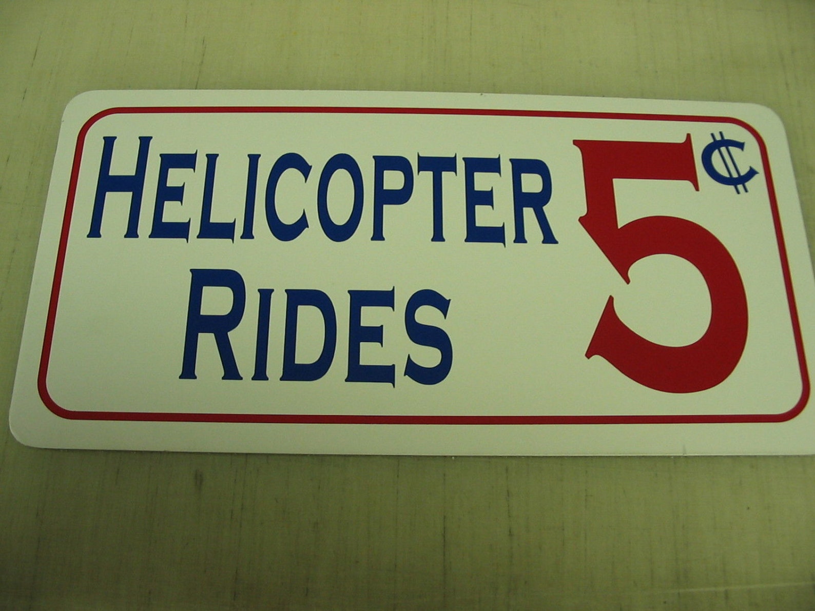 HELICOPTER RIDES 5 Cents Metal Sign for Airplane Airport - Etsy
