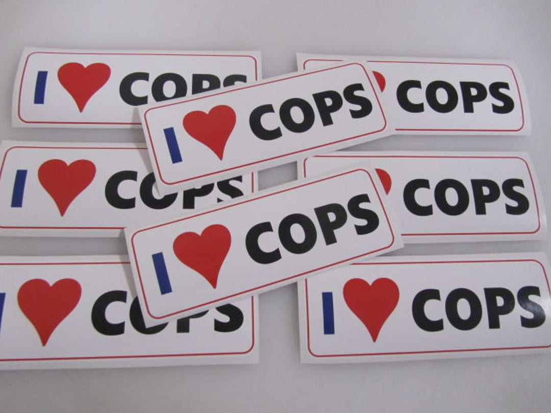 I LOVE COPS Car Decal Window Bumper Sticker 8 Decal Lot Heart Police ...