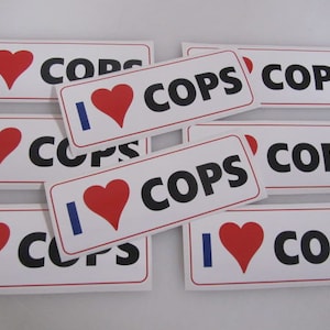 I LOVE COPS Car Decal Window Bumper Sticker 8 Decal Lot! Heart Police ...