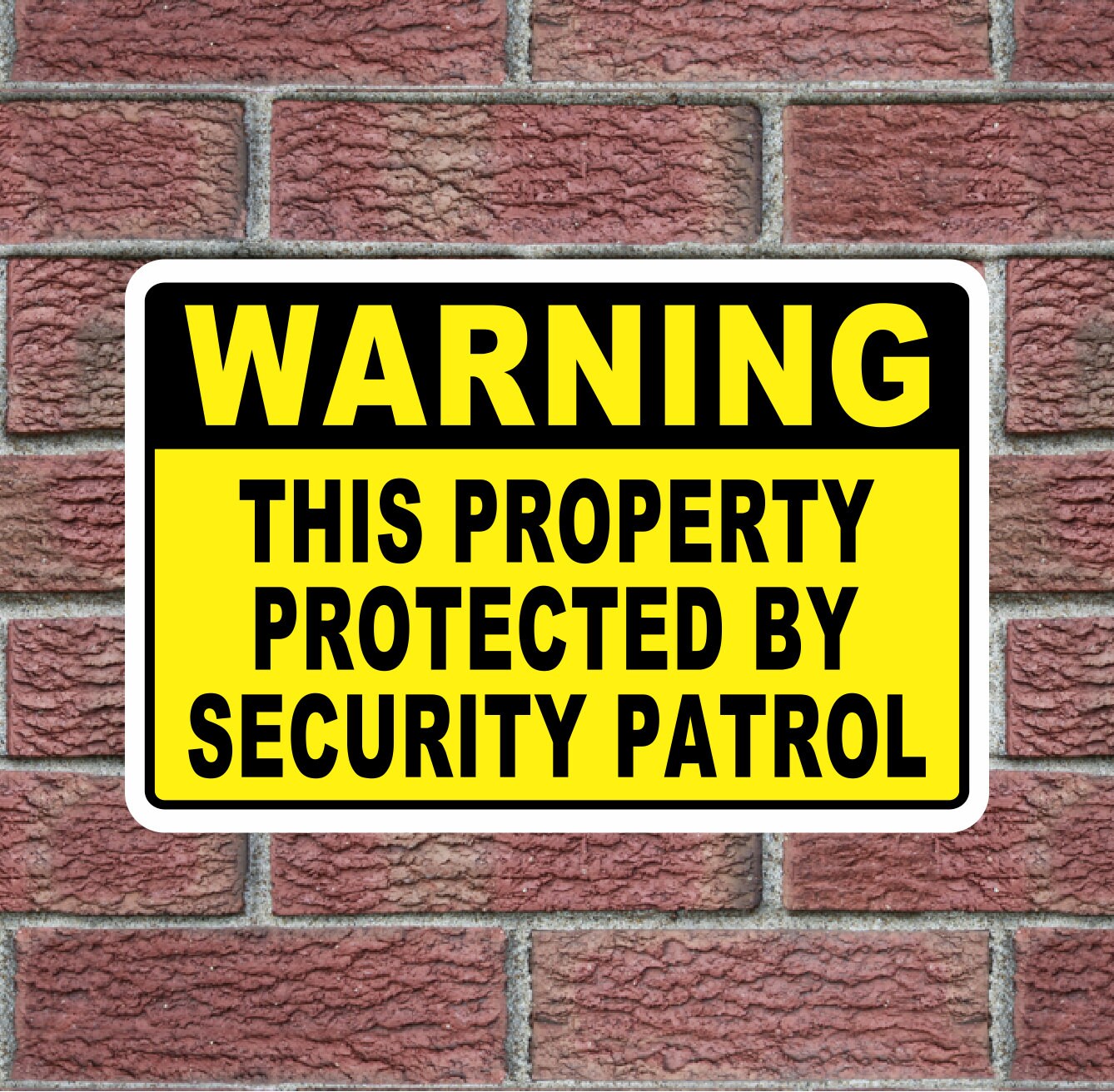 WARNING This Property Protected by Security Patrol yellow & | Etsy