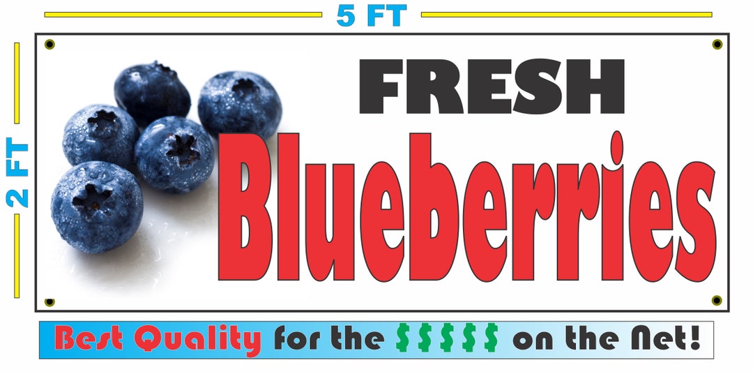 FRESH BLUEBERRIES Banner Sign - Etsy