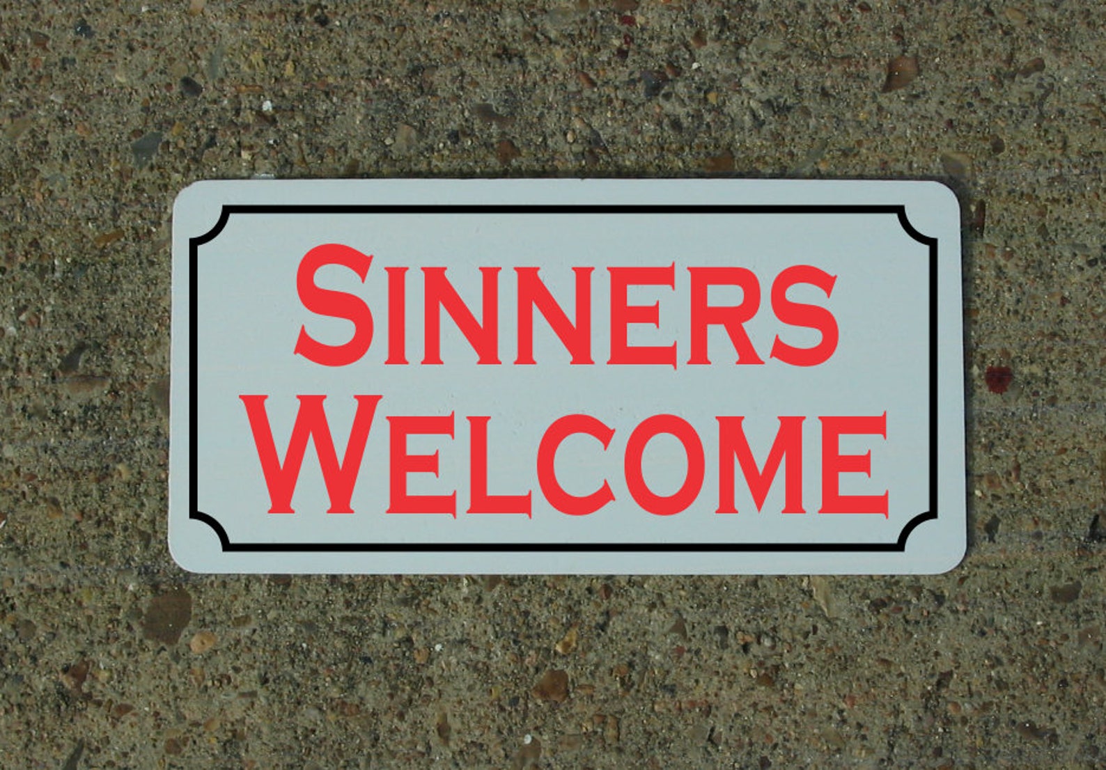 Sinners Welcome Metal Sign for Casino Bar Church - Etsy