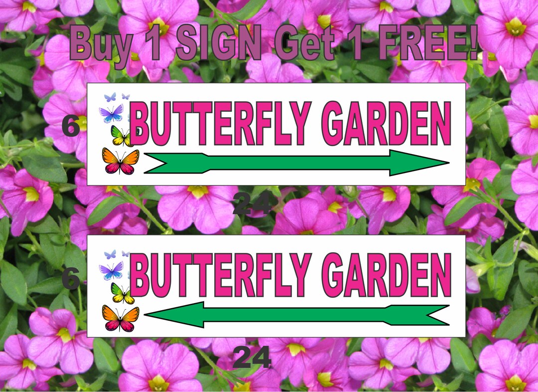2-6x24 Butterfly Garden With Arrow Directional Signs Street Road Yard ...