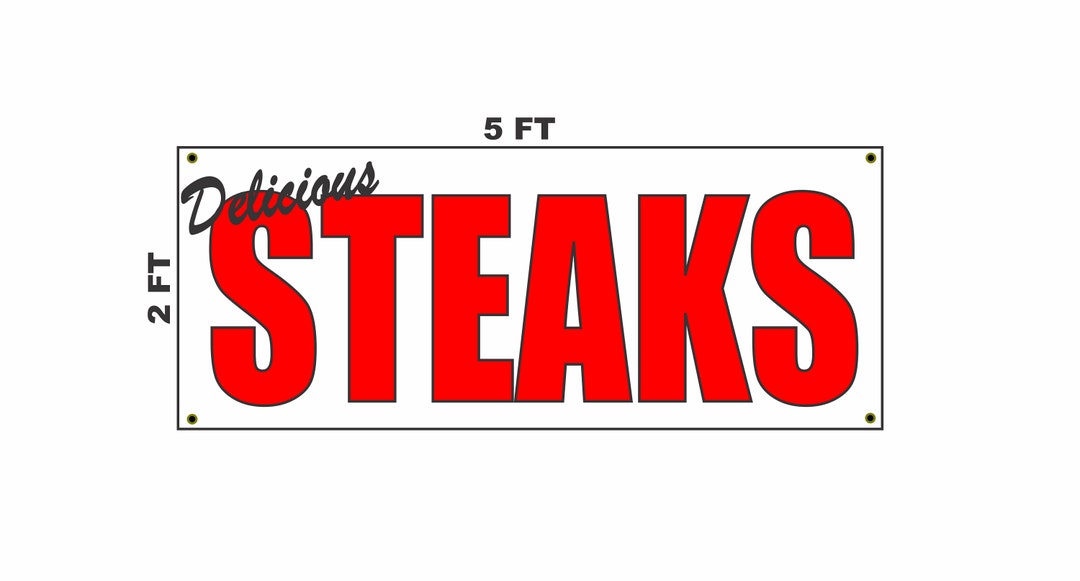 Steaks Banner Sign - Etsy