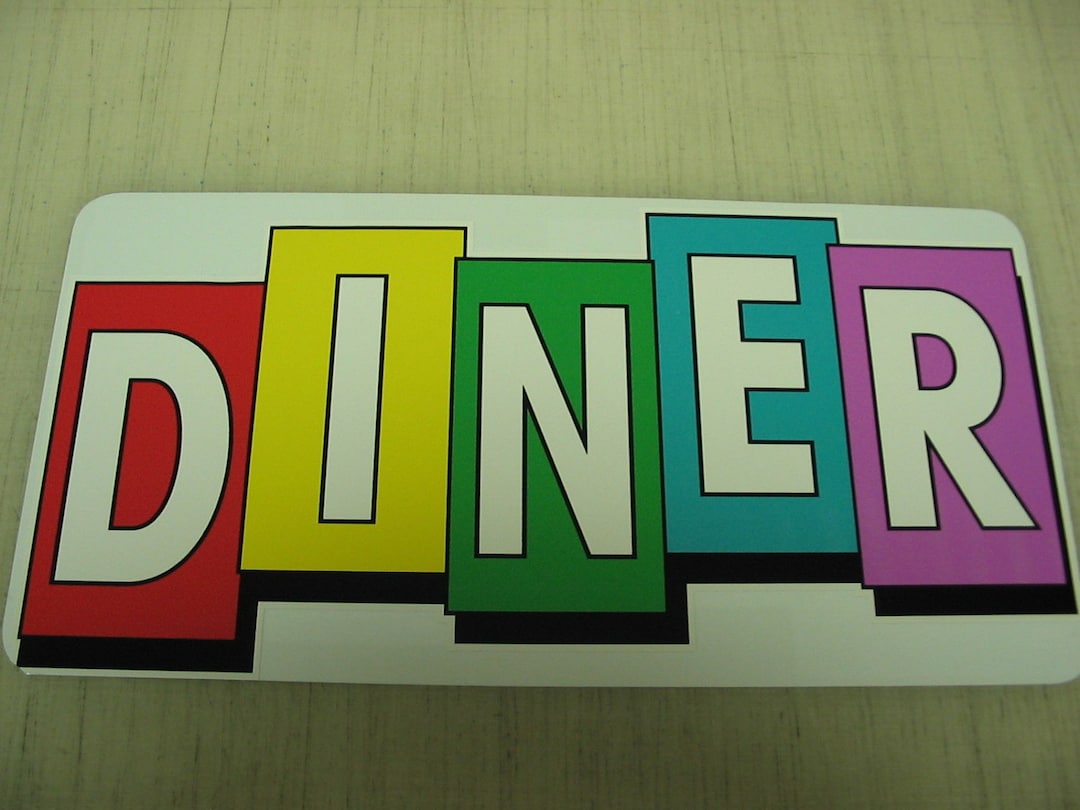 Retro Art Deco DINER Metal Sign for Kitchen Restaurant Decor - Etsy