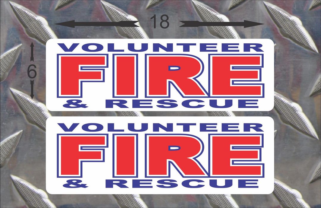 VOLUNTEER FIRE & RESCUE Magnetic Sign Fireman Volunteer Car Truck Suv ...