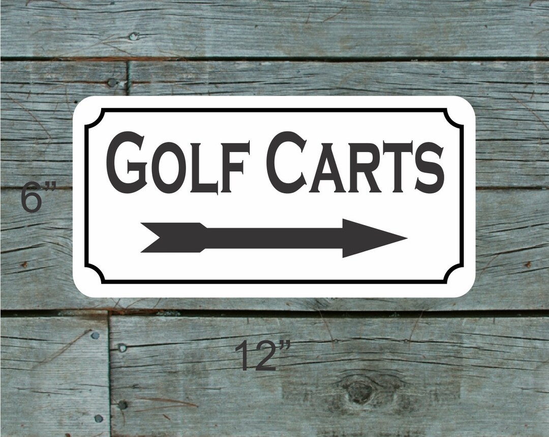 Golf Carts Right Arrow Metal Sign for Golf Course Driving Range Pro ...