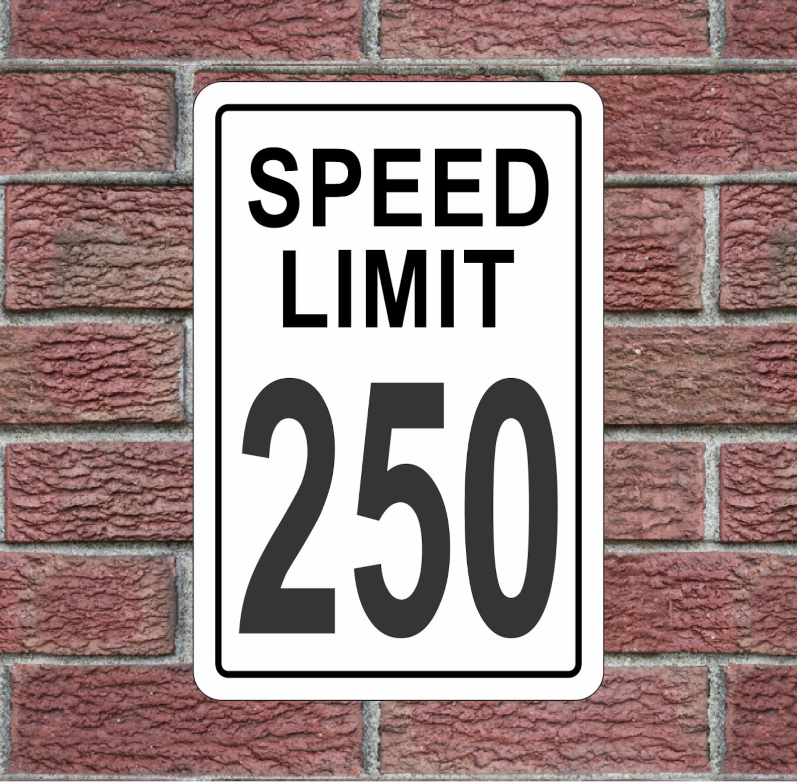 Speed Limit 250 White & Black Metal Sign for Street Road - Etsy