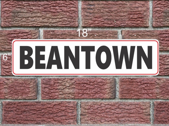 BEANTOWN Metal Sign 6x18 Boston - Etsy