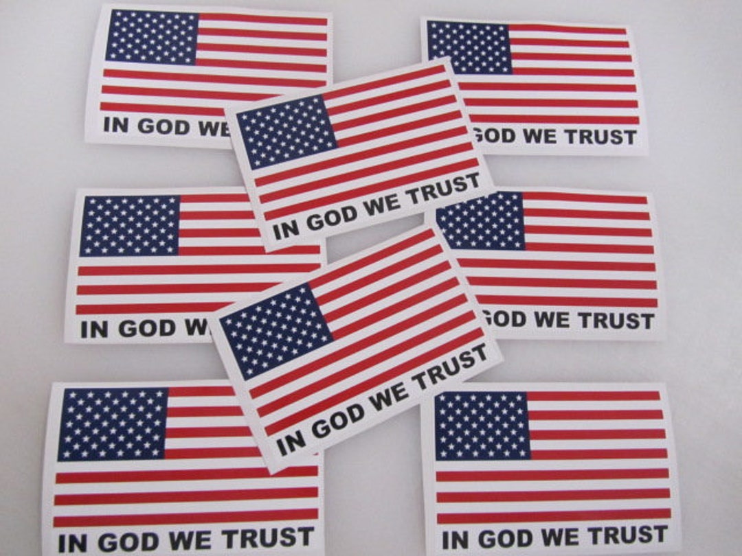 8 Decal Lot in God We Trust USA America Flag Car Decal Window Bumper ...