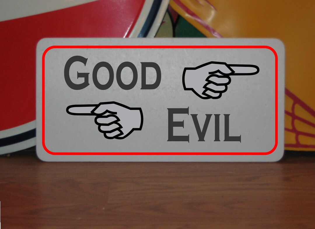 Good Evil Metal Sign - Etsy