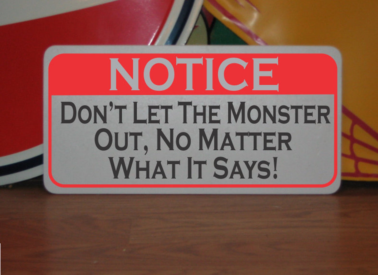 Don't Let the MONSTER Out Metal Sign for Haunted House Dog Kennel K-9 ...