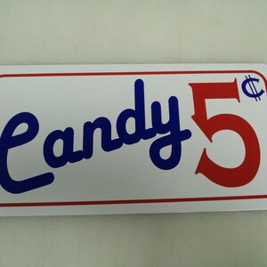 Candy 5 Cents Metal Sign, Vintage Kitchen Decor - Etsy