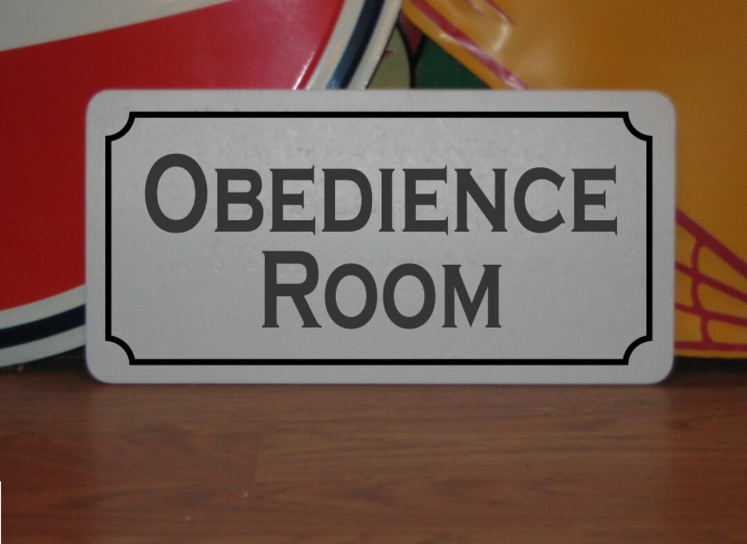 Obedience Room Metal Sign Bdsm S&M Decor Bedroom Bathroom Bondage Dog ...