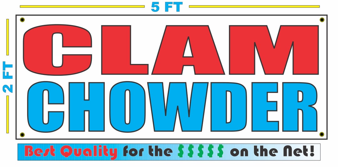Clam Chowder Banner Sign - Etsy