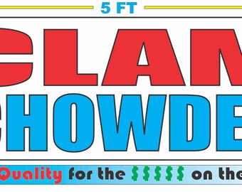 Hot Clam Chowder Sign Good Eating Decoration Clam Eaters - Etsy