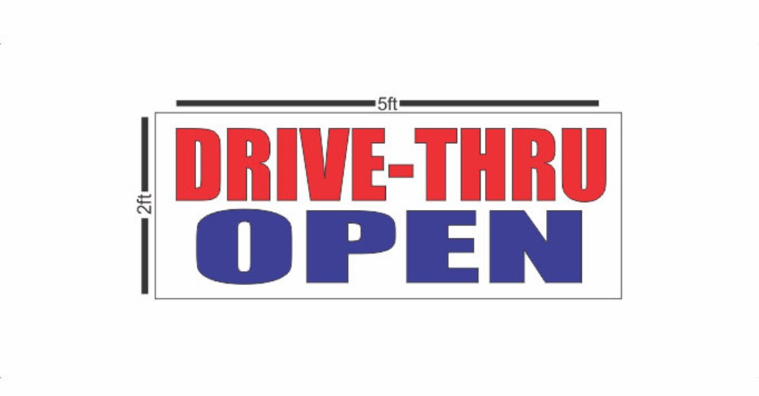 Drive Thru Open Banner Sign - Etsy