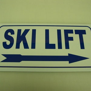Retro Ski Lift Metal Sign, Vintage Style Arrow Decor (6x12) - Etsy