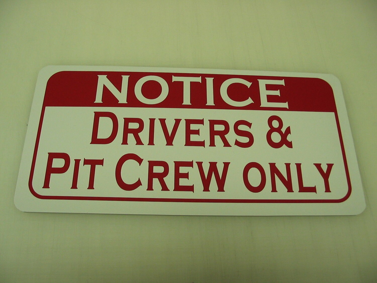 Drivers & Pit Crew Only Retro Vintage Design Metal Sign 6x12 Novelty ...