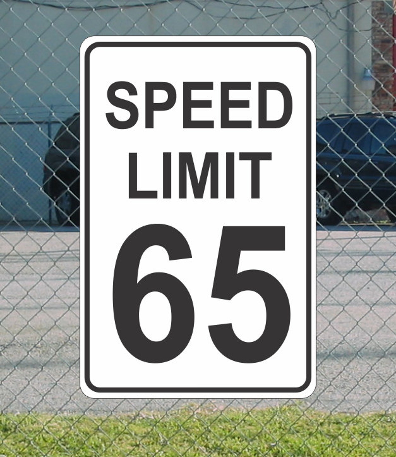 Speed Limit 65 White & Black Metal Sign for Street Road - Etsy